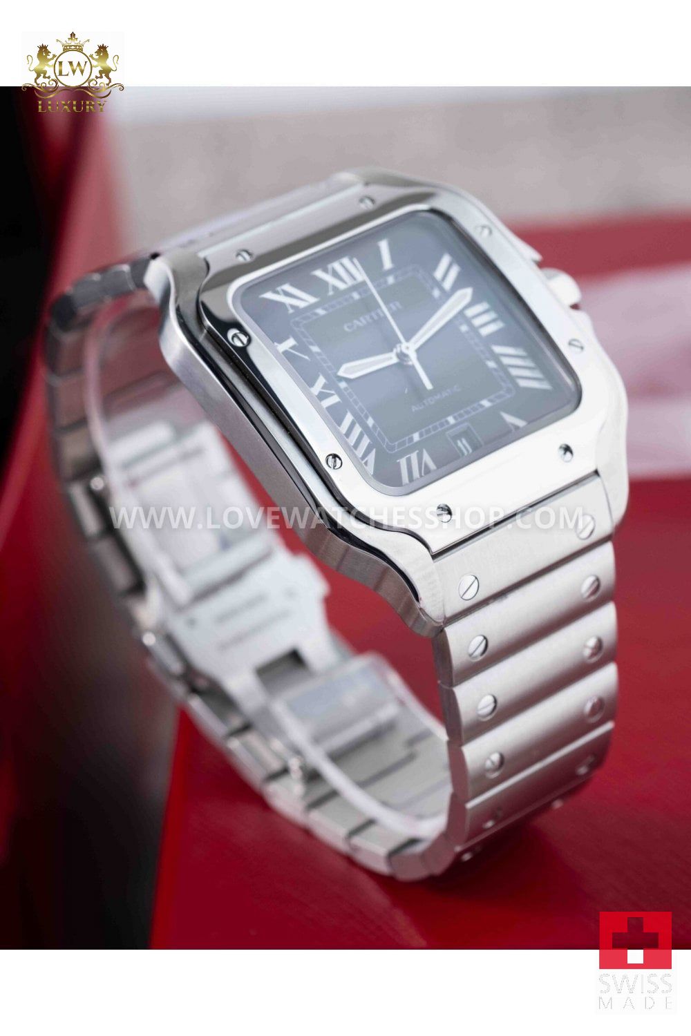 Cartier Santos de WSSA0061 Steel Roman Green Dial 38
