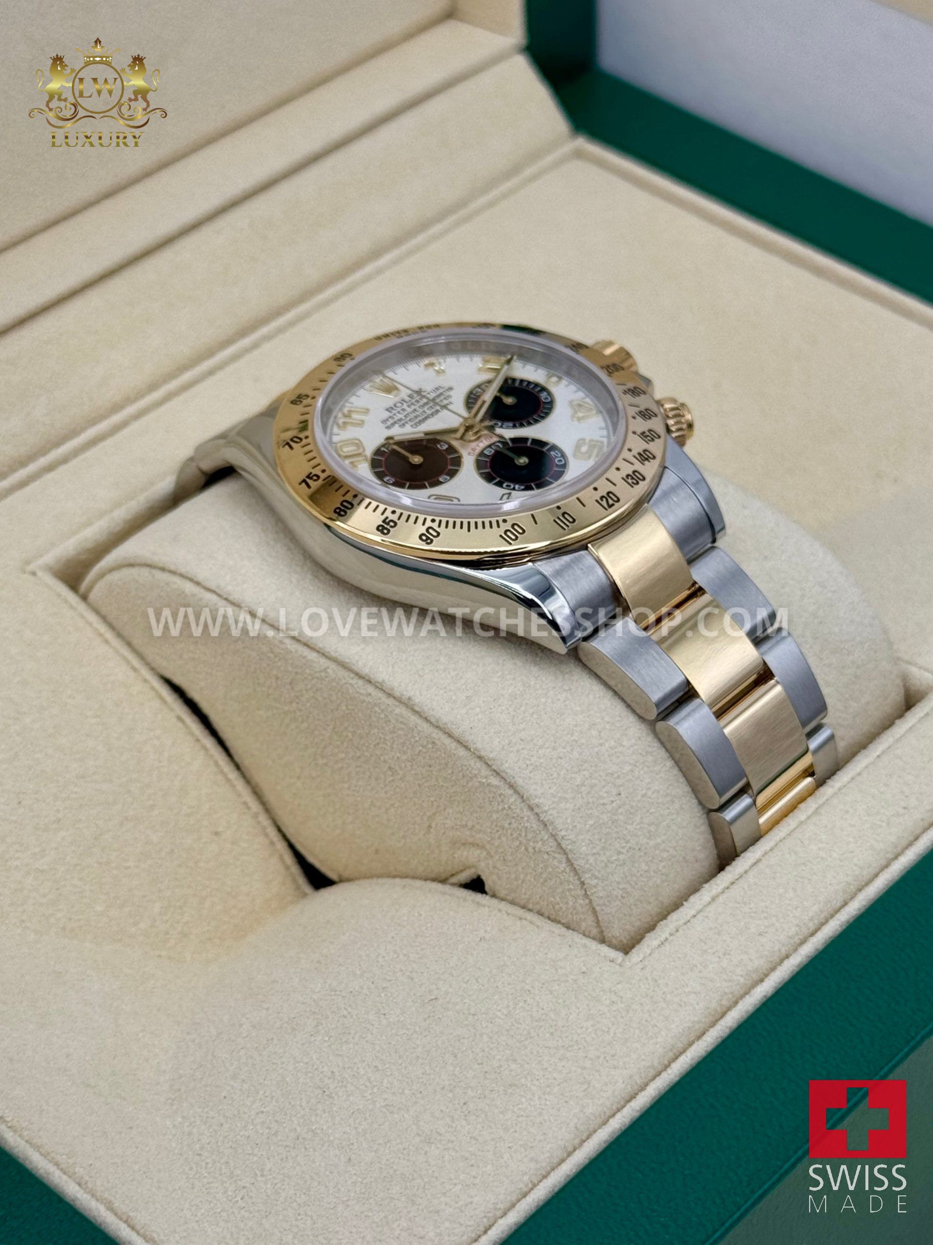 2016 Rolex Daytona 40mm 116523 White Panda Arabic Racing Dial