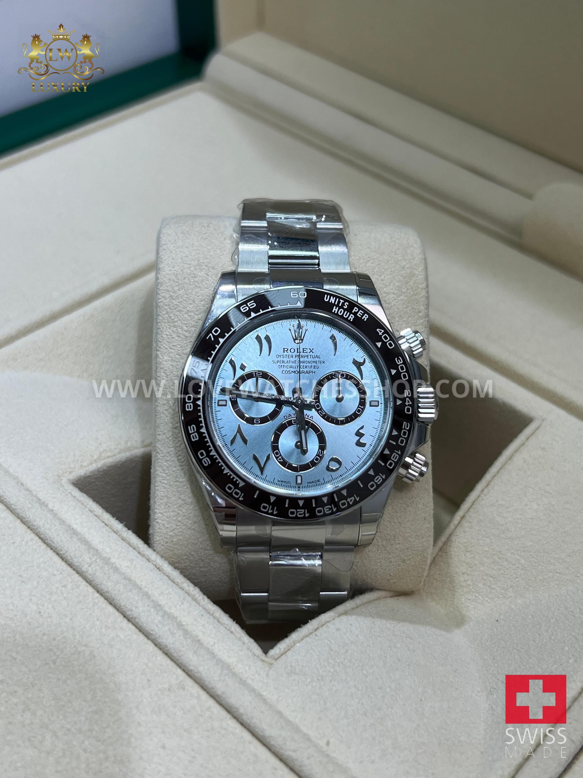 Rolex Daytona 44mm Open Caseback Arabic Numerals Platnium