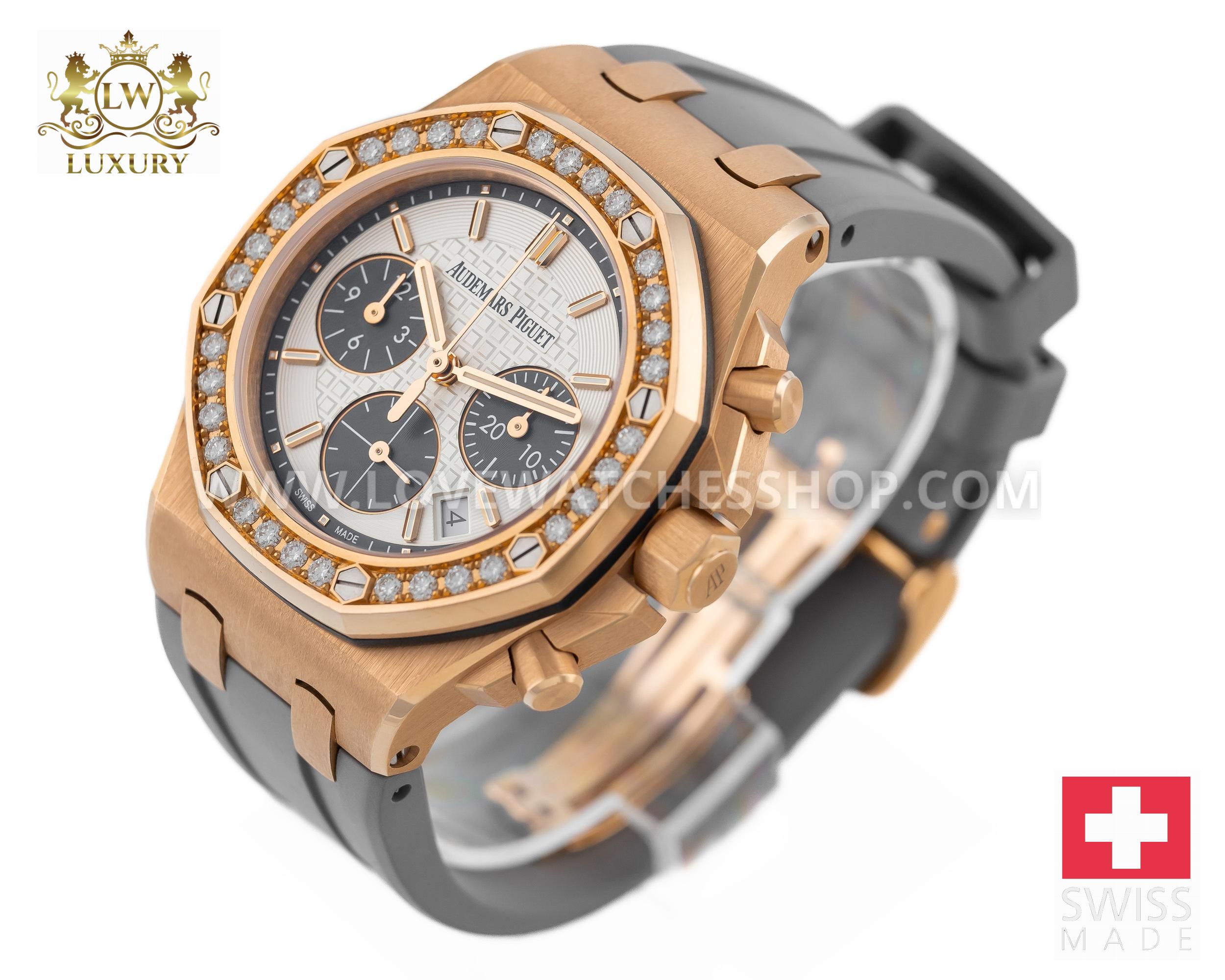 Audemars Piguet Royal Oak Offshore Lady Diamonds Rose Gold 18k Ref ...