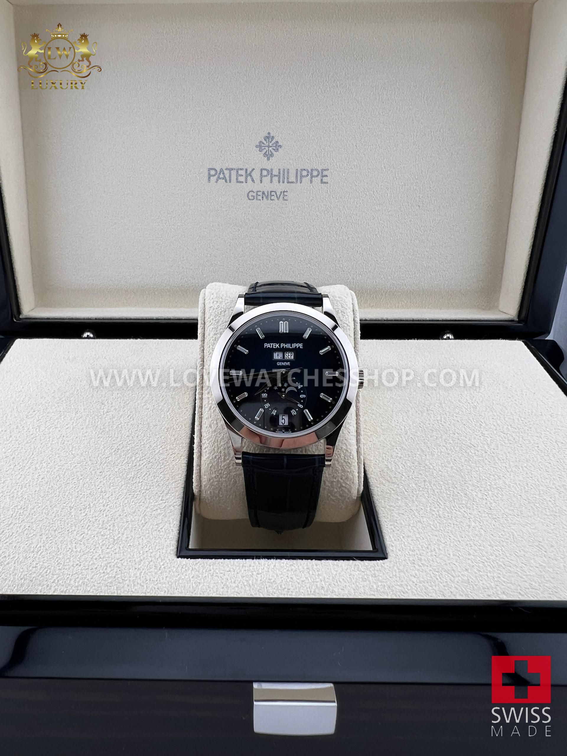 Patek Philippe Annual Calendar Blue Dial Baguette