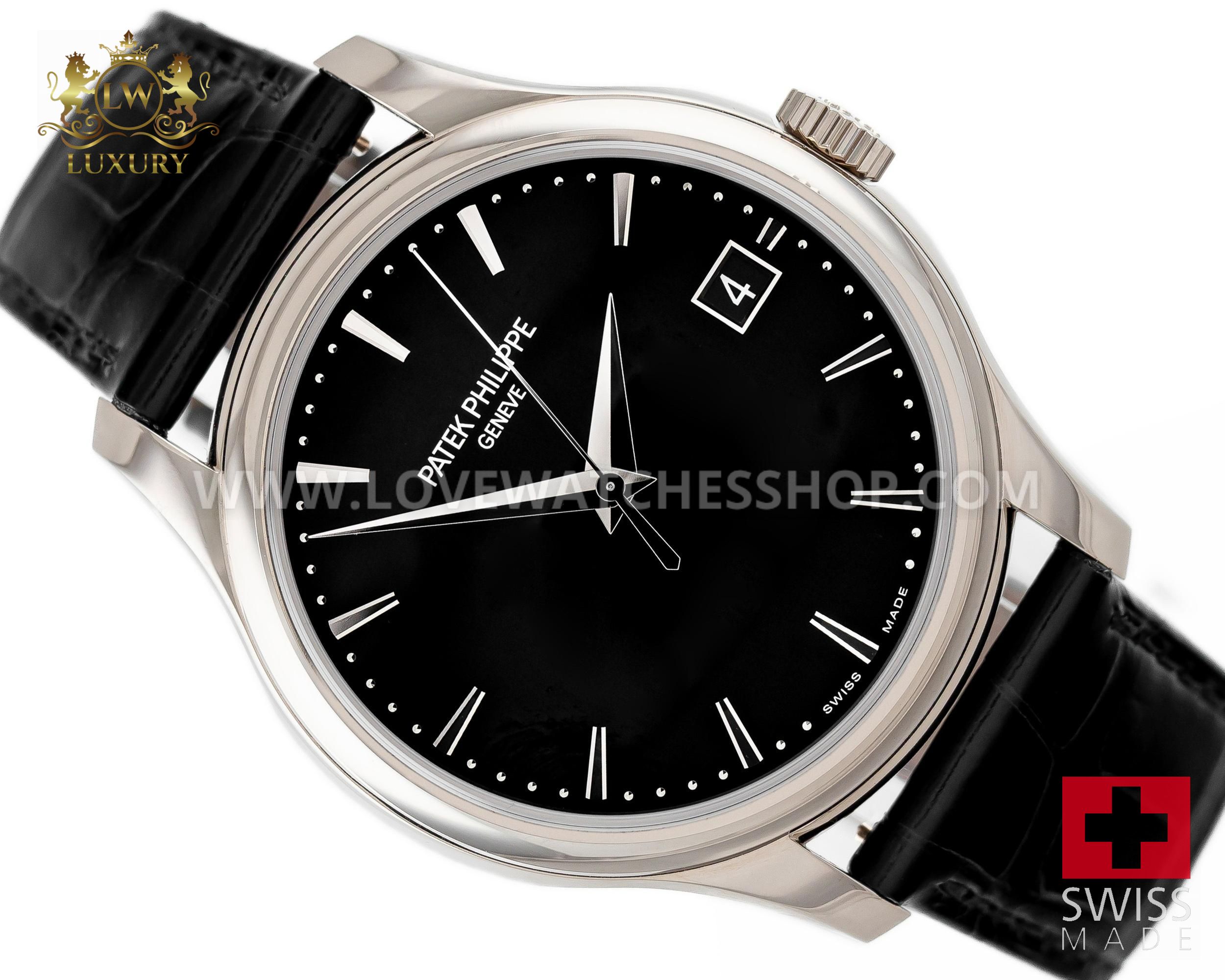 Patek Philippe Calatrava White Gold 18k Black Dial Ref. 5227g-010 Full ...