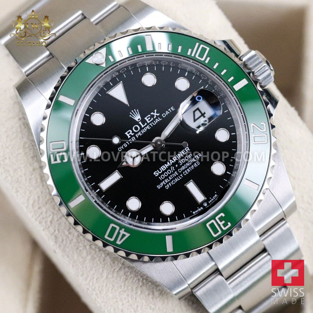 Rolex Submariner STARBUCKS 41mm Green Bezel Black Dial Oyster 126610LV