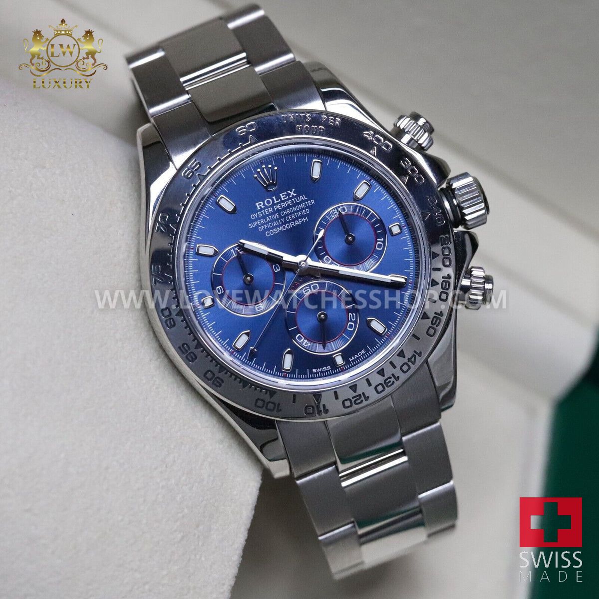 Rolex Daytona 40mm White Steel Blue Dial 116509