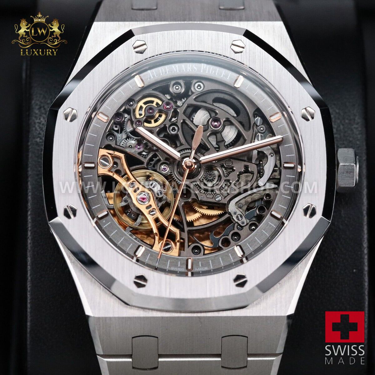 Audemars Piguet Royal Oak 41mm Openwork Skeleton Steel Double Balance ...
