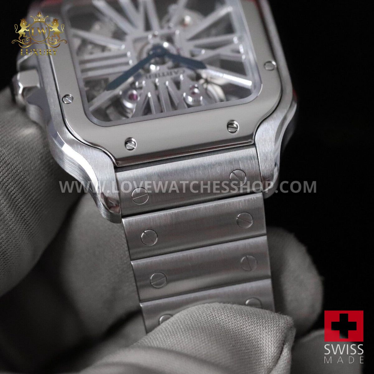 Cartier Santos De Cartier Skeleton Large Model 39.8mm Steel Sapphire ...