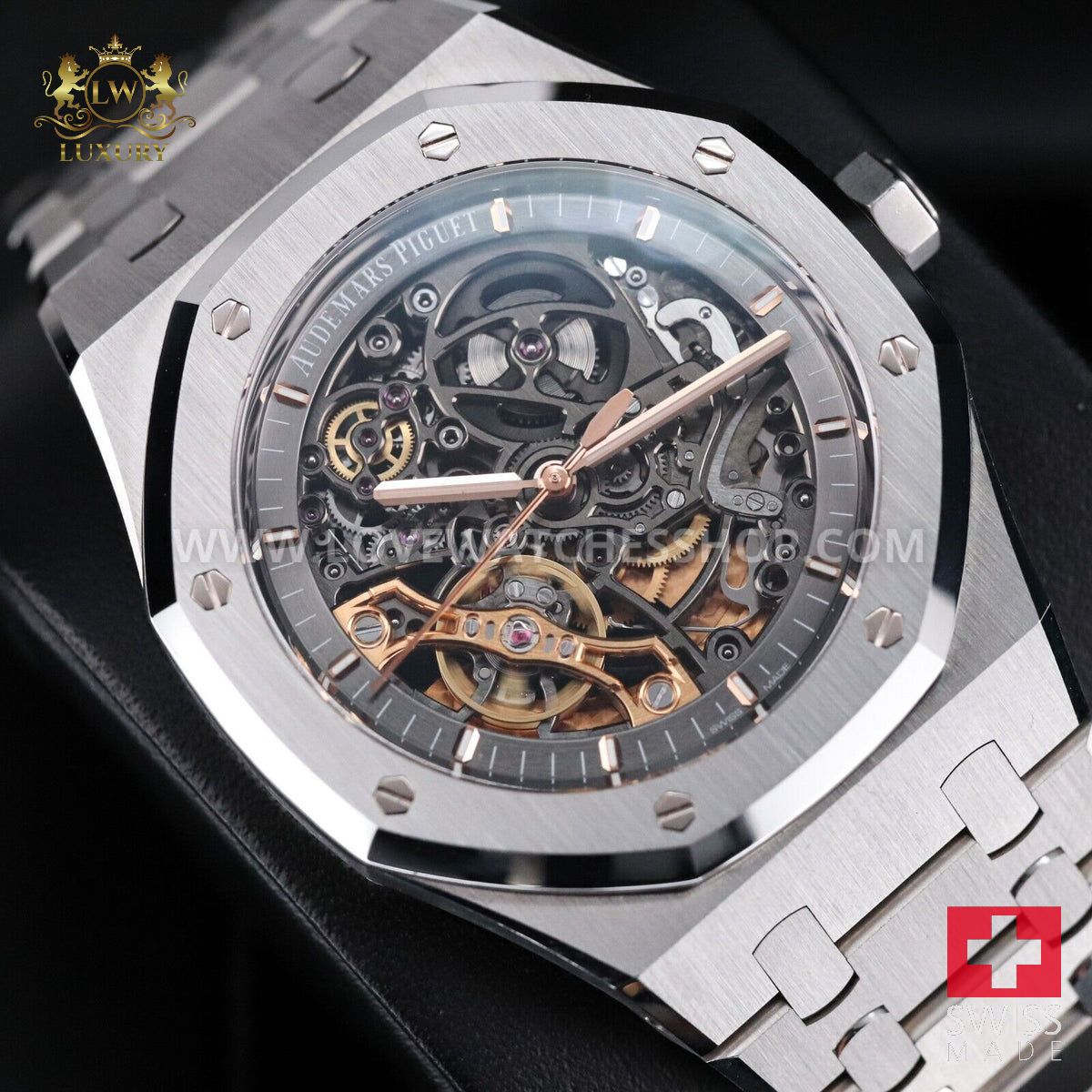 Audemars Piguet Royal Oak 41mm Openwork Skeleton Steel Double Balance ...