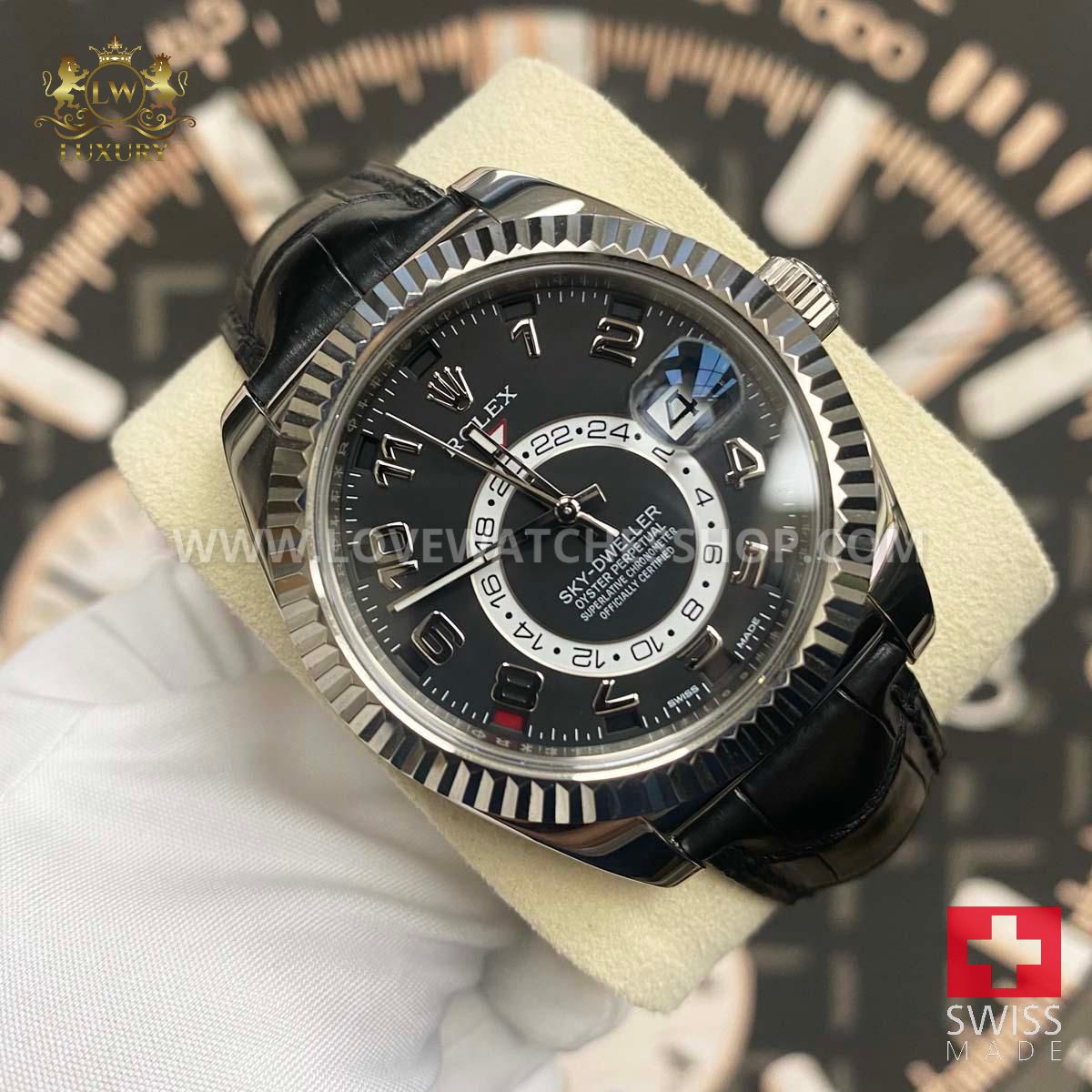 Rolex Sky-Dweller 42mm Black Dial Fluted Bezel 42mm 326139 Pre-Owned