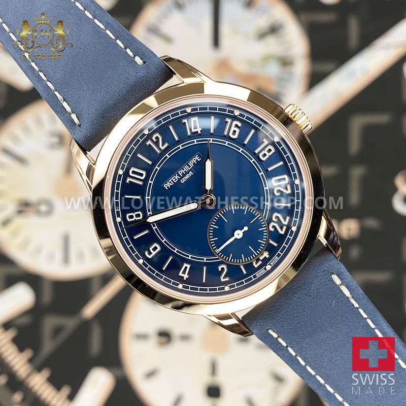 Patek Philippe Calatrava Dual Time Complication 42mm 5224R Blue Dial