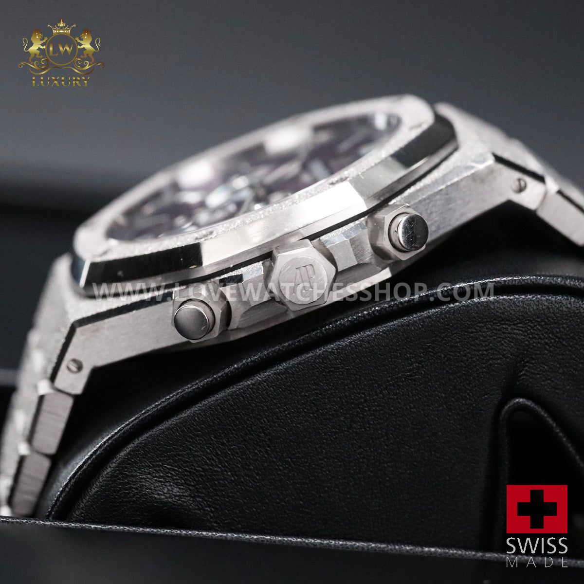 Audemars Piguet Royal Oak Chronograph 41mm Frosted White Steel Purple ...