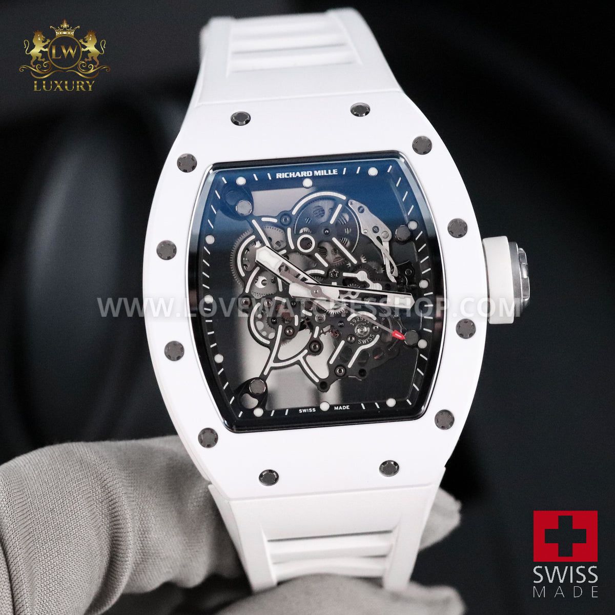 Richard Mille RM 055 Bubba Watson White Ceramic Skeleton Titanium ...