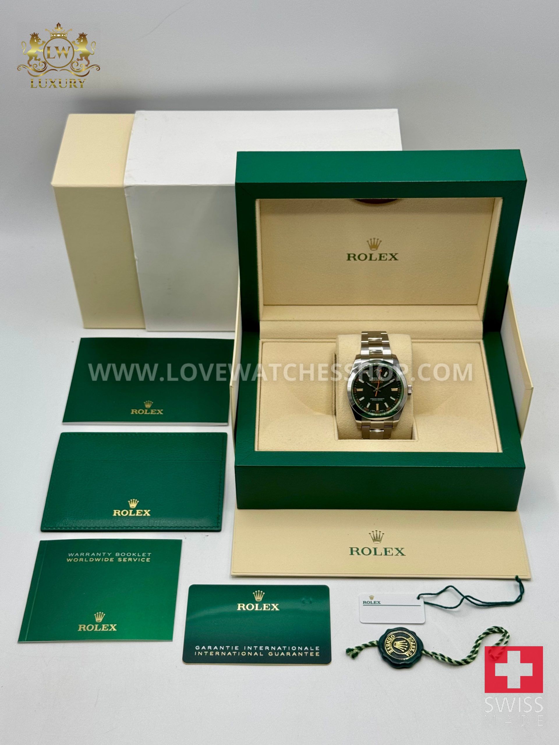 2021 Rolex Milgauss 40mm 116400GV Stainless Steel Black Dial