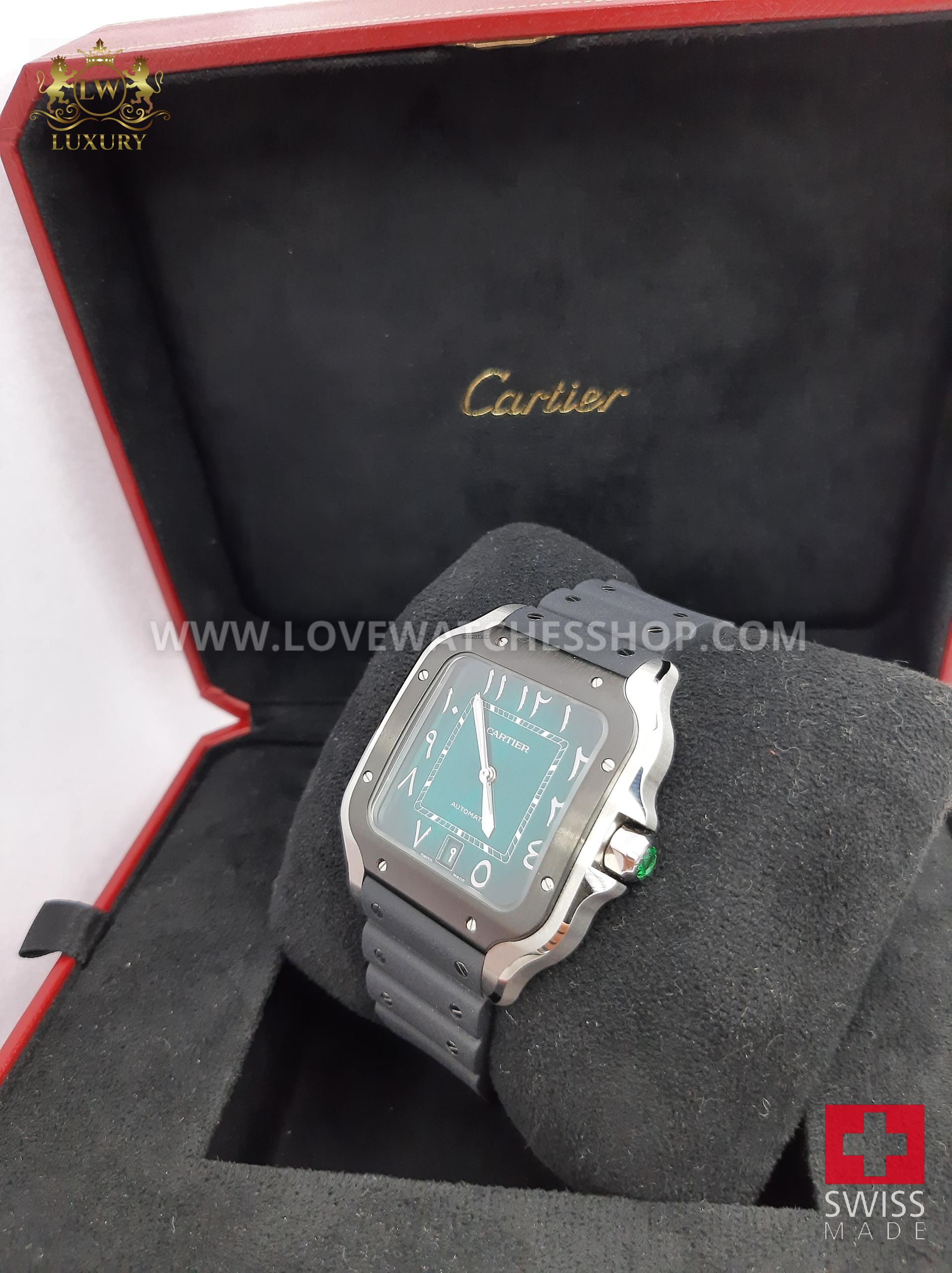 Cartier Santos Green Arabic Dial Middle East Exclusive Edition