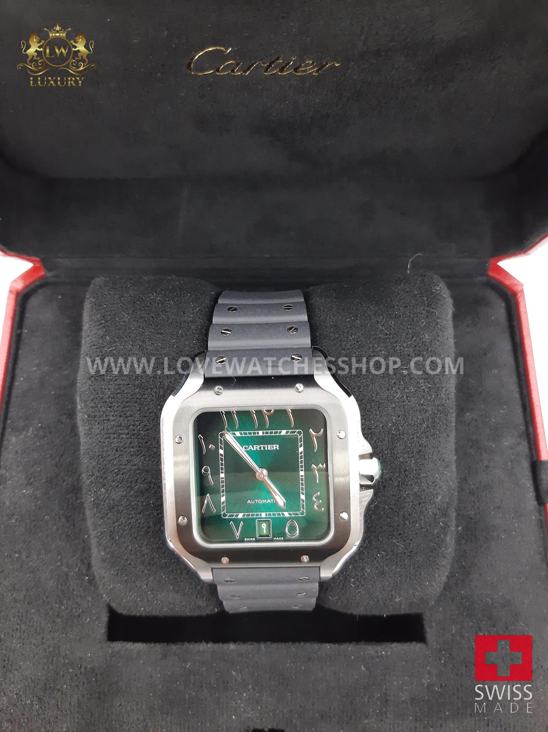 Cartier Santos Green Arabic Dial Middle East Exclusive Edition