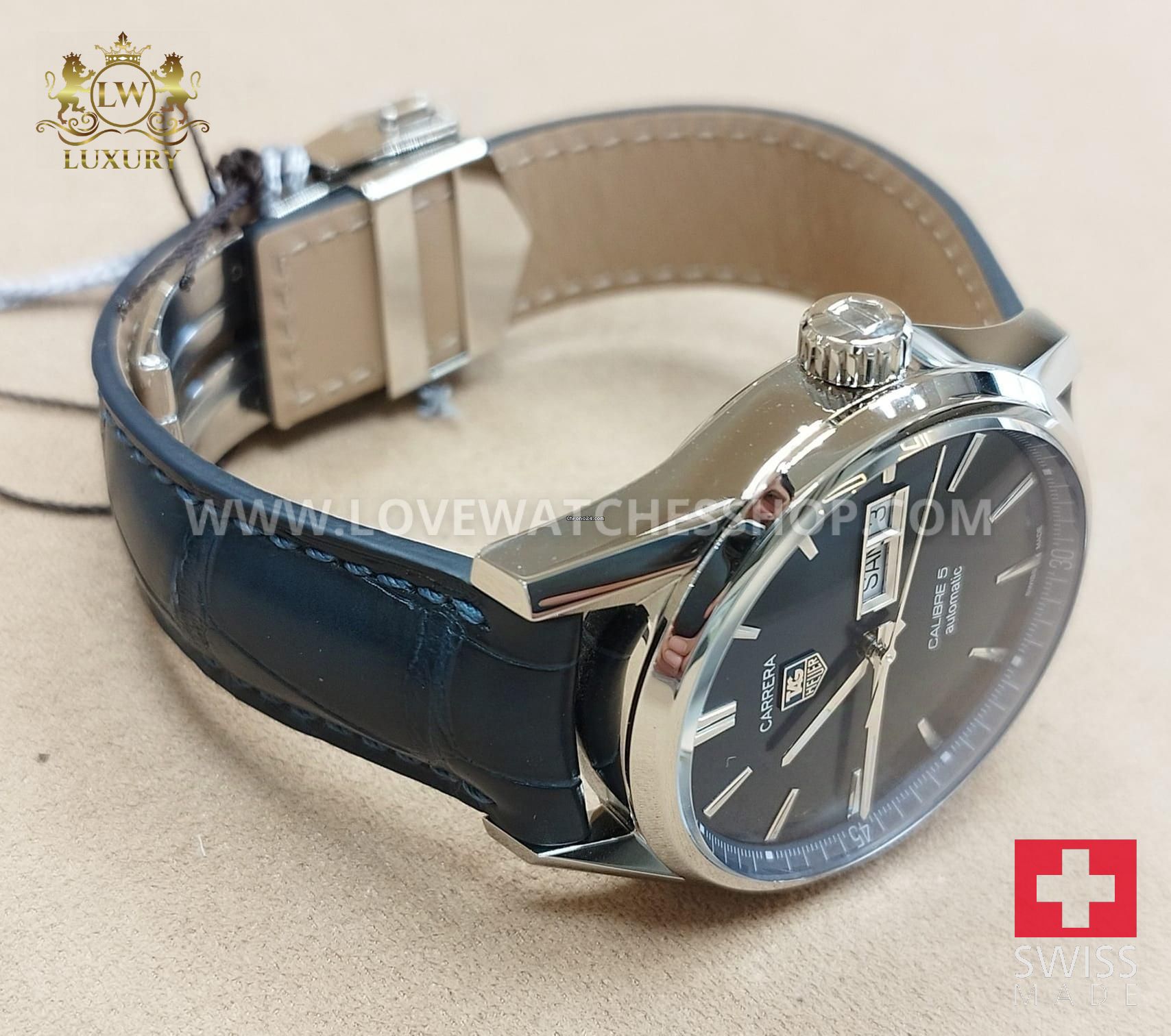 TAG Heuer Carrera Calibre 5 Day Date Calibre 5 Blue NEW WAR201E.FC6292