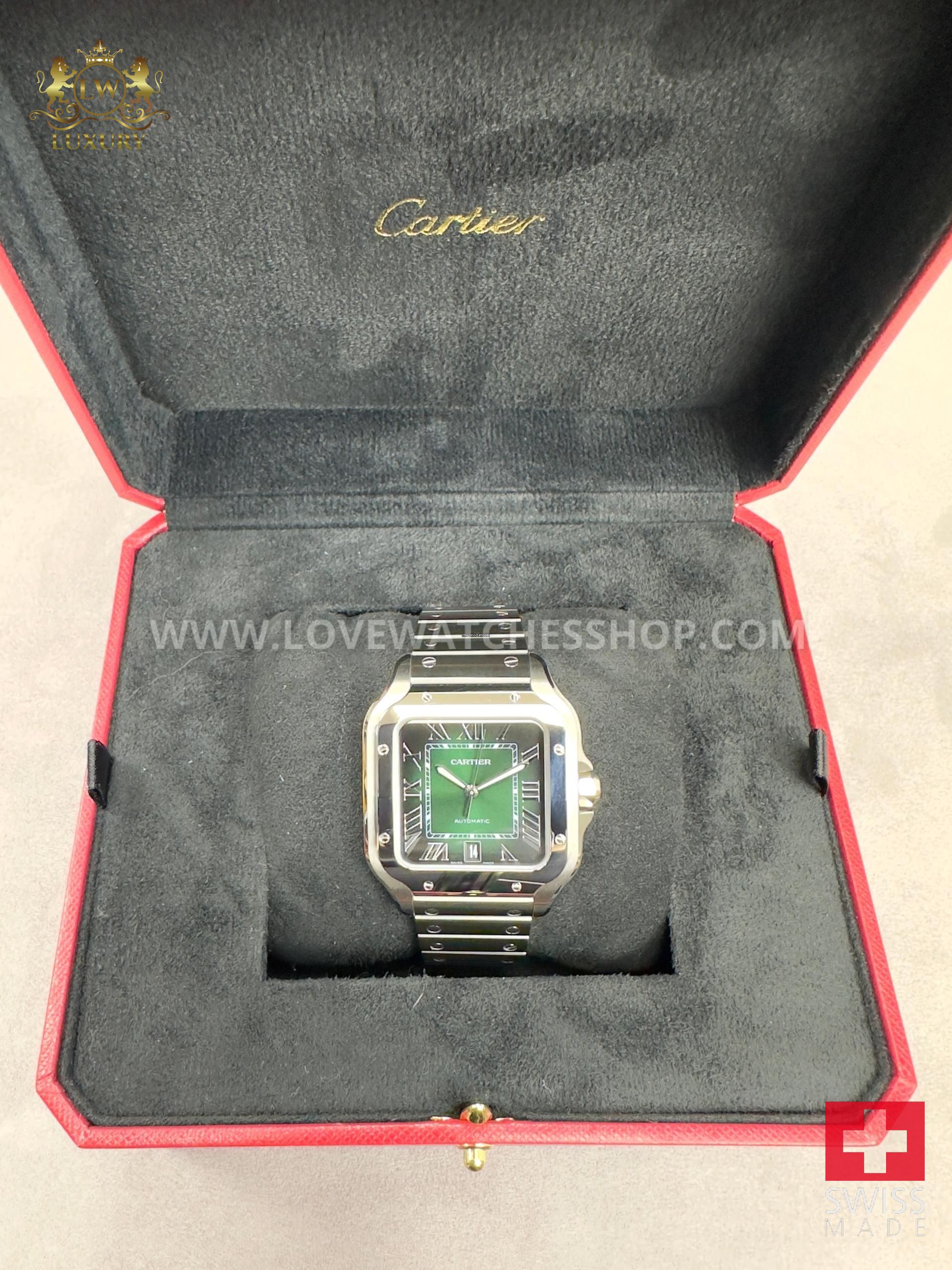 Cartier Santos de Cartier Green dial WSSA0062 2025 unworn