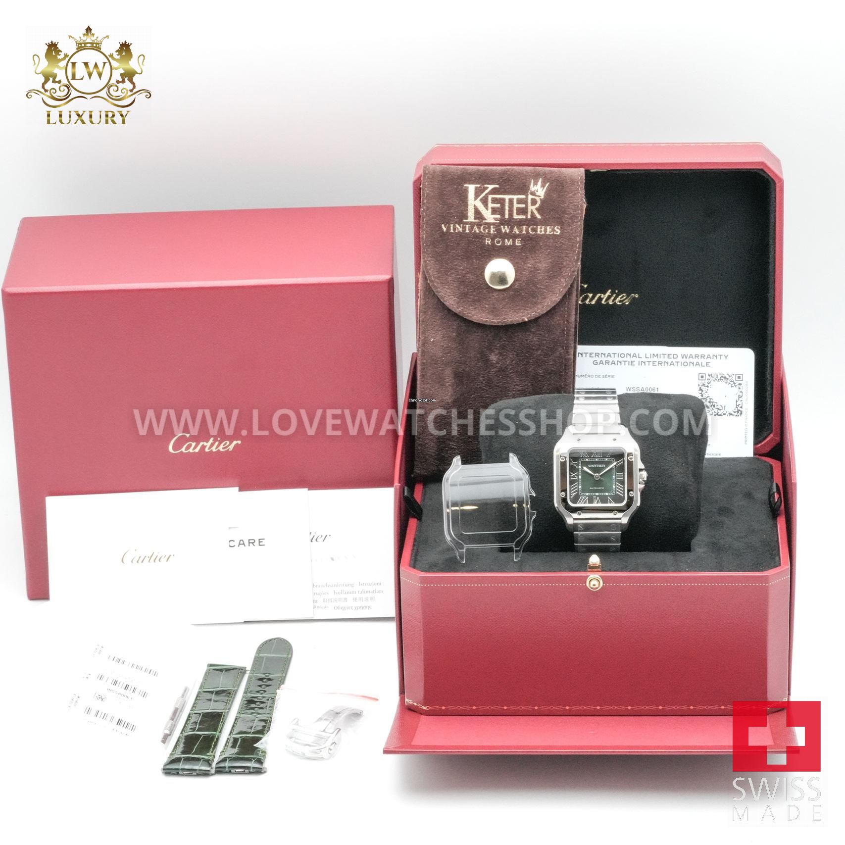 Cartier Santos De Cartier Ref. WSSA0061 – GREEN Dial – NEW 2025 – Full ...