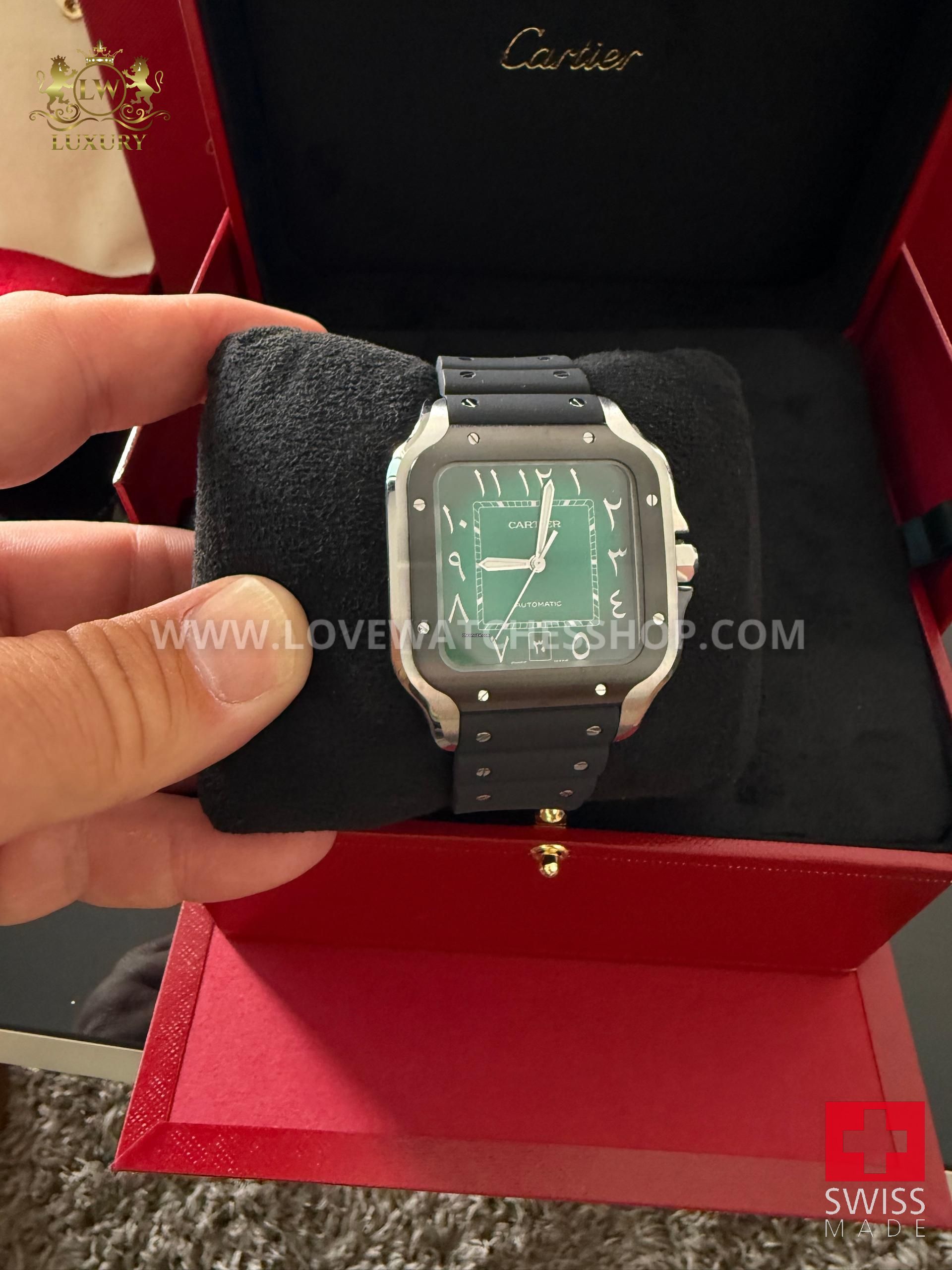 Cartier Santos Factory Arabic dial full set 2 straps Brand new