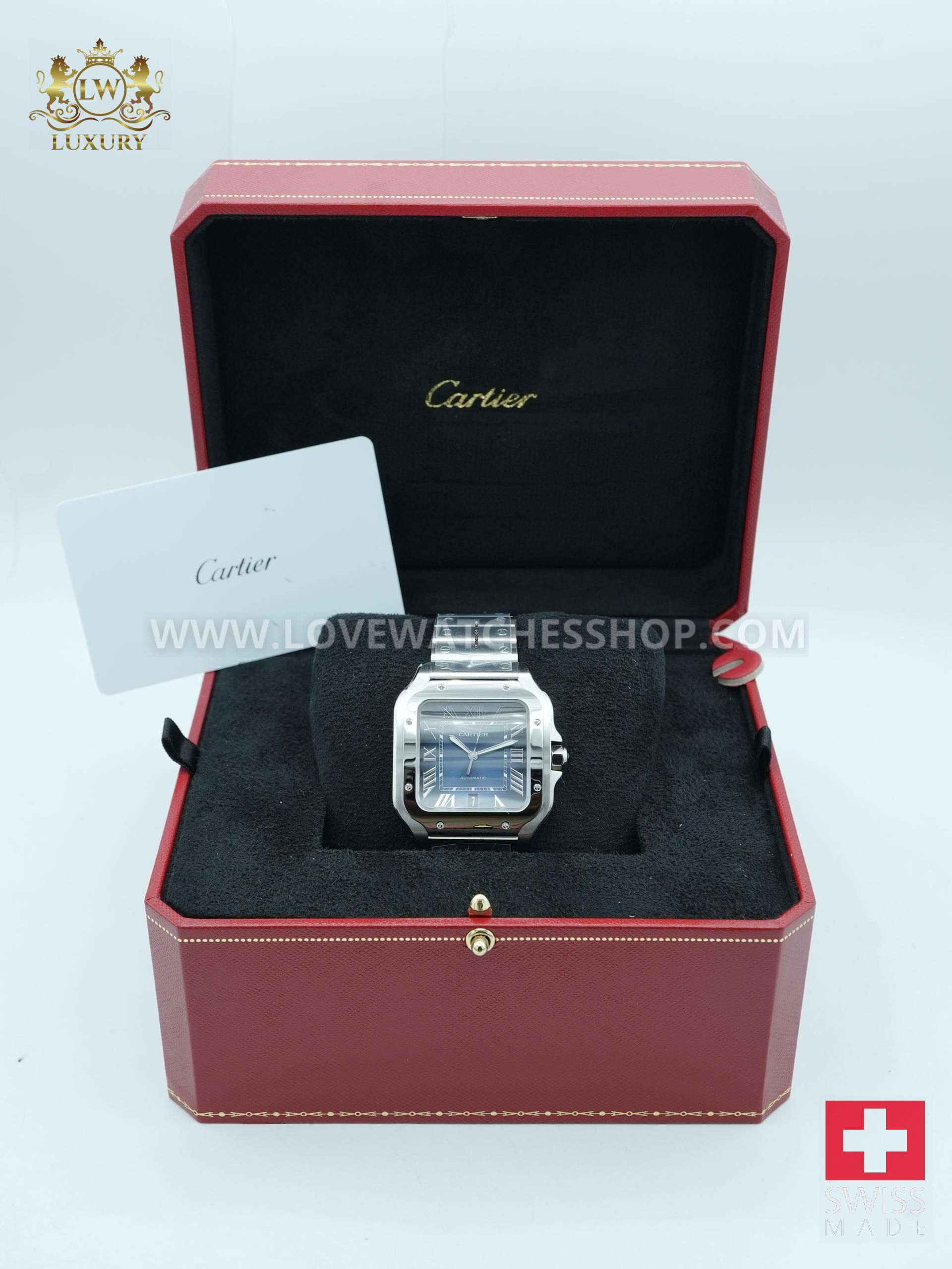 Cartier Santos WSSA0071 Santos De Cartier Stainless Steel Blue Dial ...