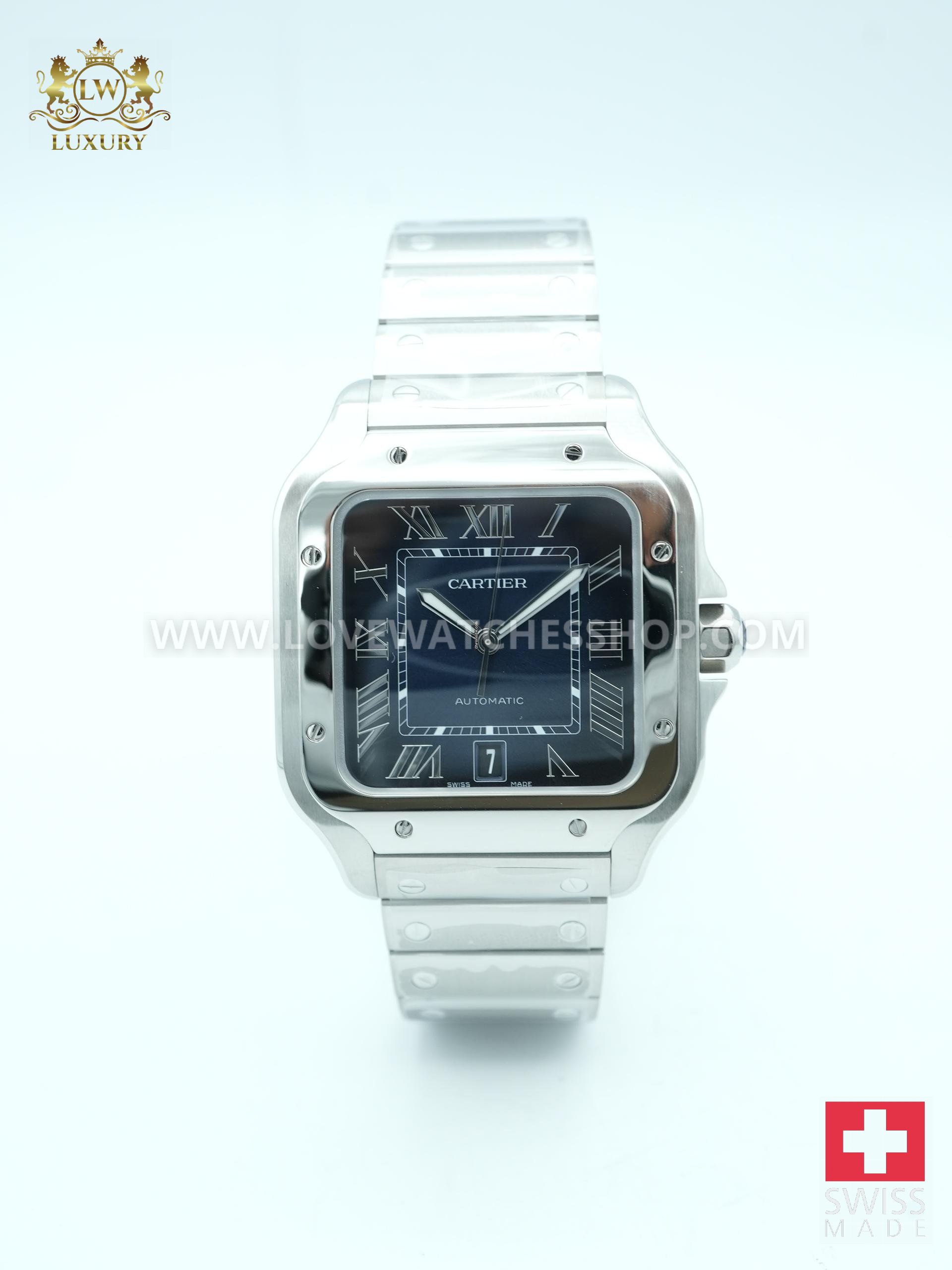 Cartier Santos WSSA0071 Santos De Cartier Stainless Steel Blue Dial ...