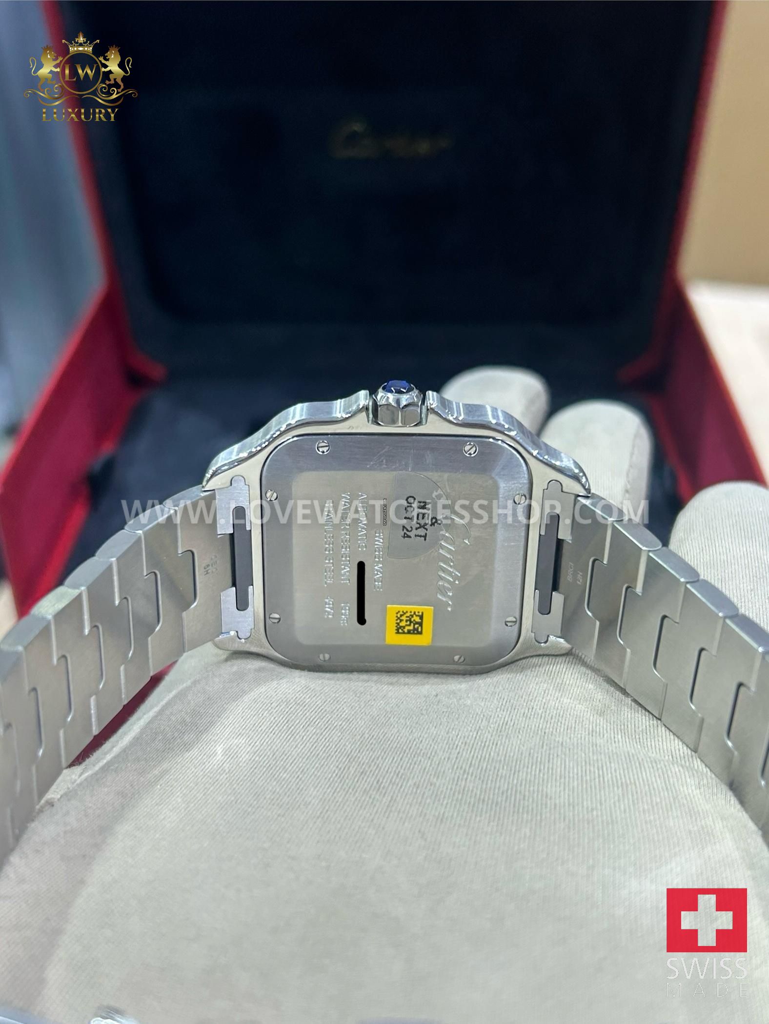 Cartier Santos De Cartier Blue Dial and Bezel Stainless Steel 39.8mm ...